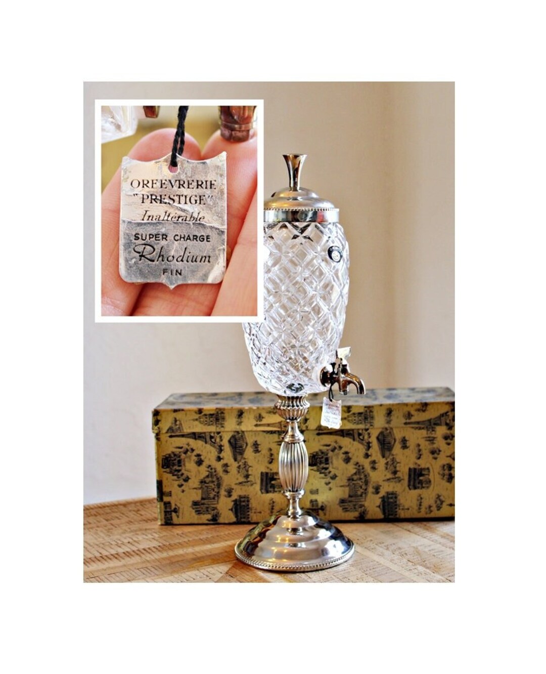 PRESTIGE RHODIUM and CRYSTAL Fountain, French Goldsmithing, Functional ...
