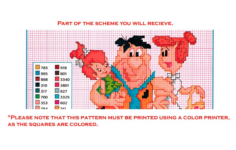Set of the Flintstones Vintage Cross Stitch Patterns to Download - PDF ...