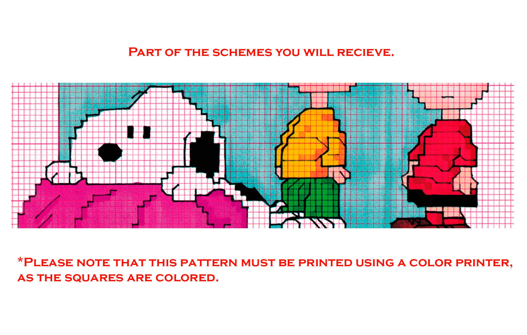 Set of Snoopy and Friends Vintage Cross Stitch Pattern to Download ...