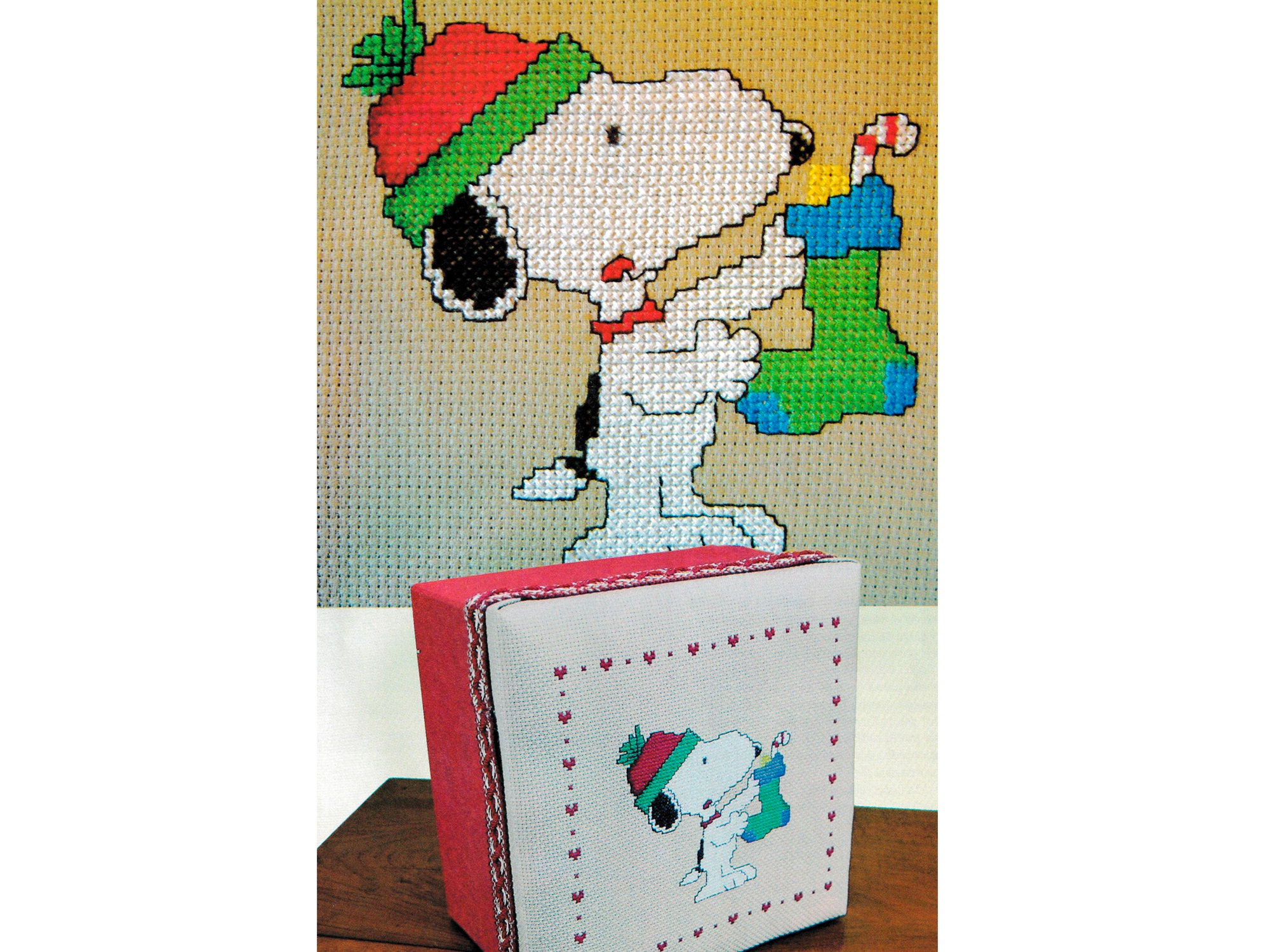 Set of Christmas with Snoopy Vintage Cross Stitch Pattern to | Etsy