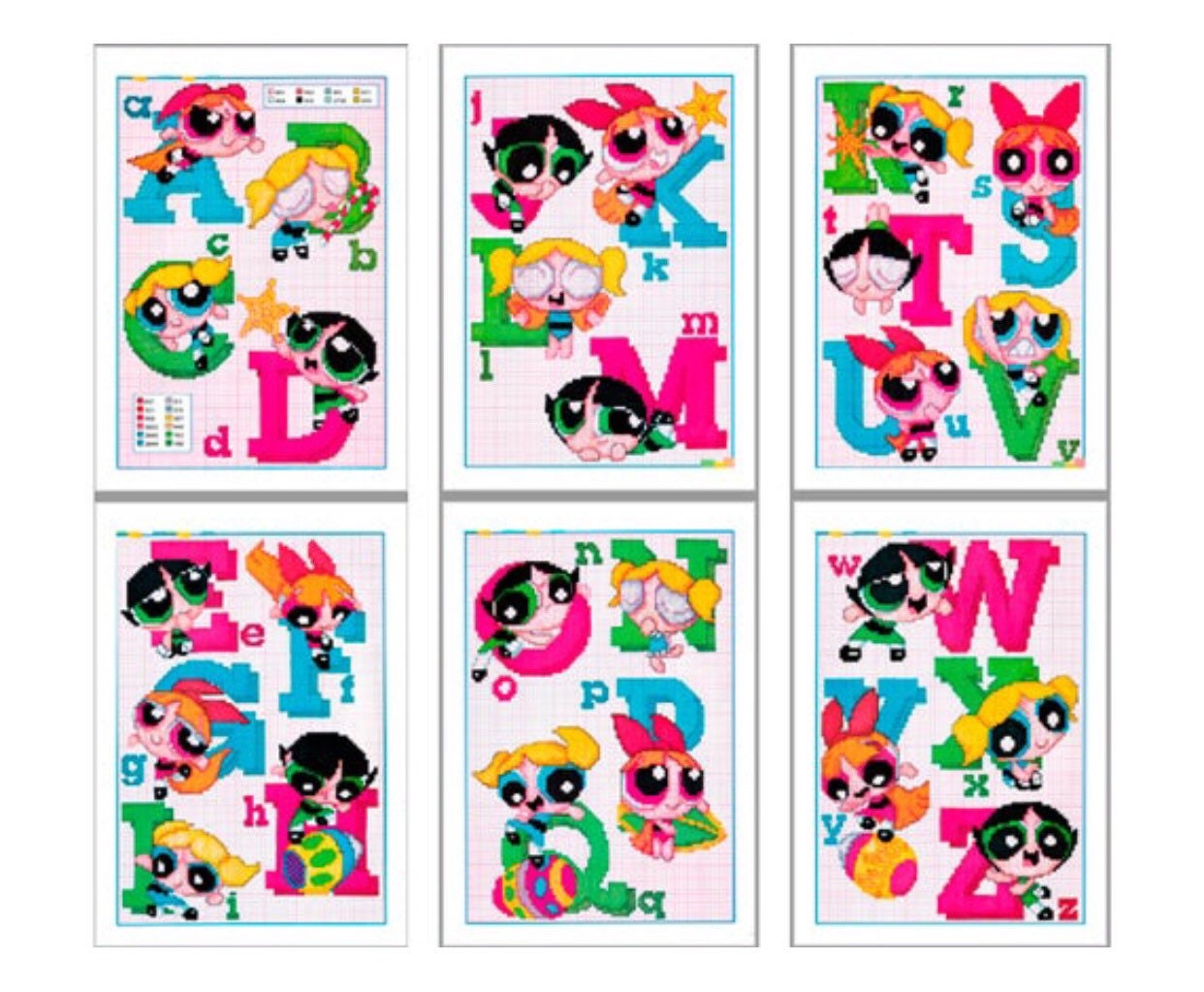 The Powerpuff Girls Alphabet Vintage Cross Stitch Pattern to - Etsy New ...