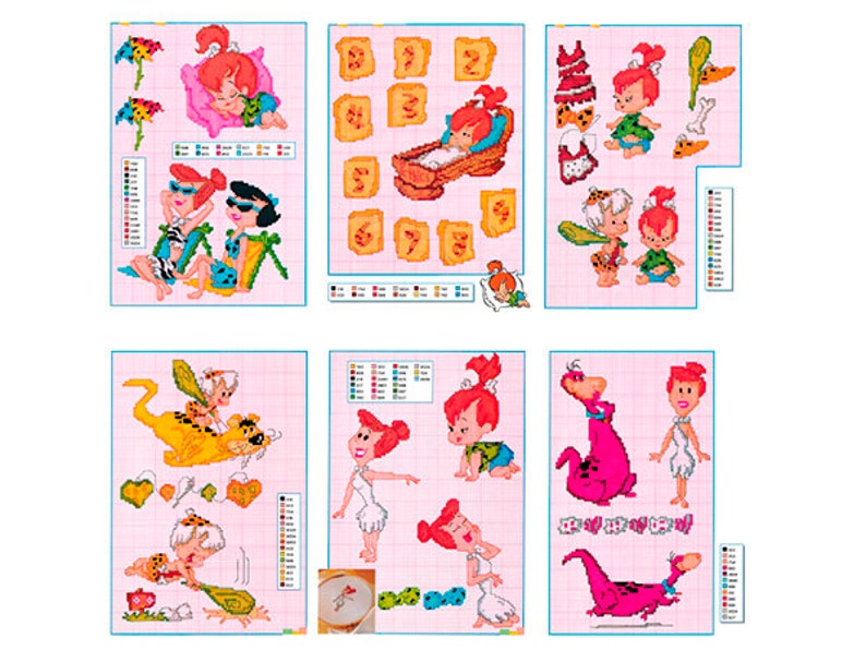 Set of the Flintstones Vintage Cross Stitch Patterns to Download - PDF ...