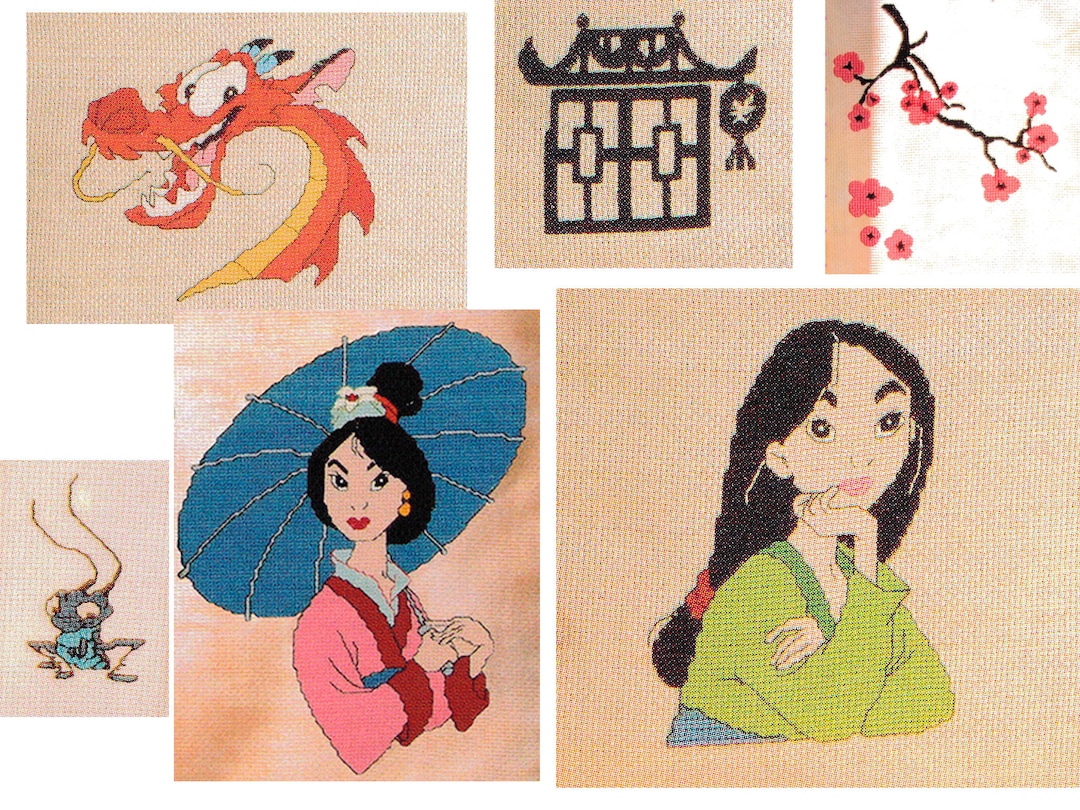Mulan Set of Vintage Cross Stitch Patterns to Download - PDF File - Etsy