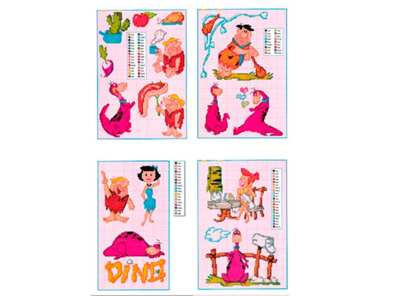 Set of the Flintstones Vintage Cross Stitch Patterns to Download - PDF ...