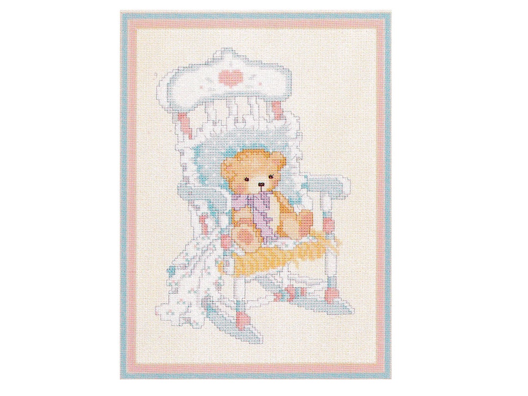 Rocking Chair Teddy Bear Vintage Cross Stitch Pattern to Download - PDF ...