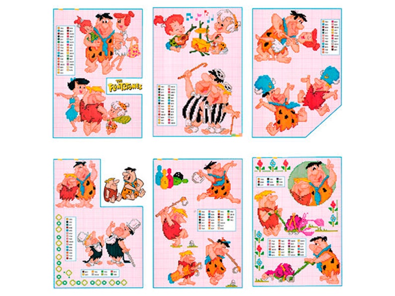 Set of the Flintstones Vintage Cross Stitch Patterns to Download - PDF ...