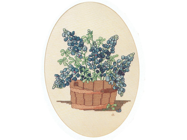 Bucket of Bluebonnets Vintage Cross Stitch Pattern to Download - PDF ...