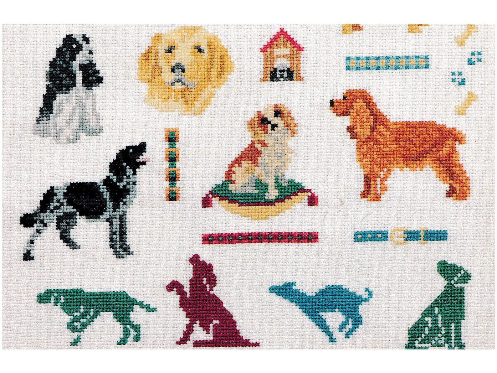 Set of Little Dogs Vintage Cross Stitch Pattern to Download - PDF File ...