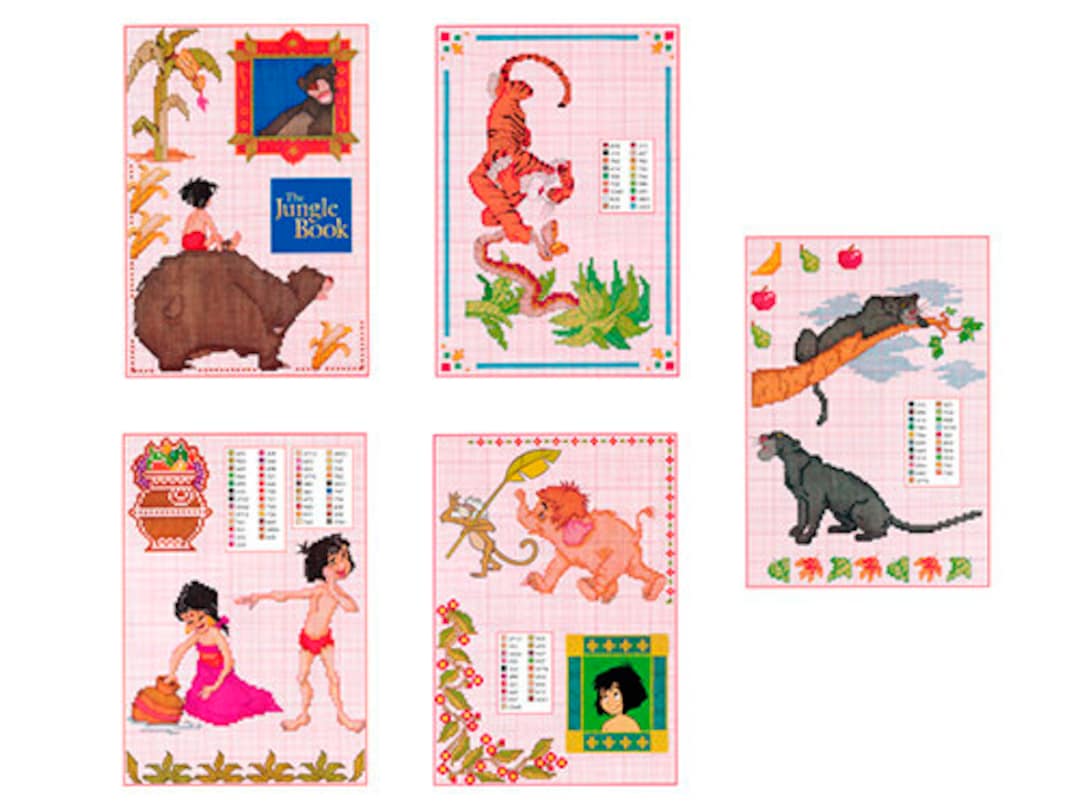 The Jungle Book Vintage Cross Stitch Patterns to Download - PDF File - Etsy