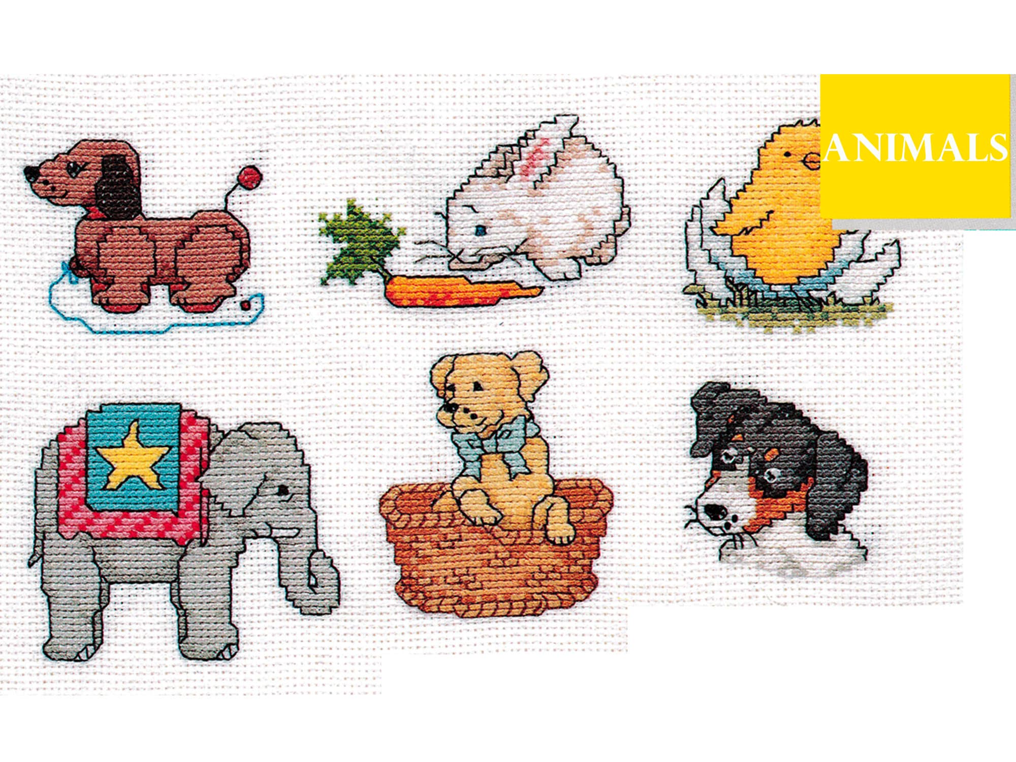 Set of Cute Animals Vintage Cross Stitch Patterns to Download PDF File ...
