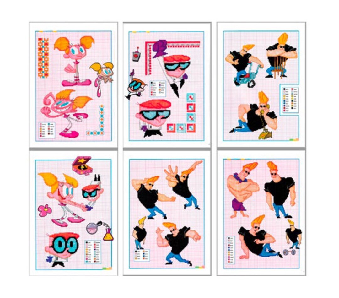 Cartoon Network Characters Vintage Cross Stitch Patterns to Download ...