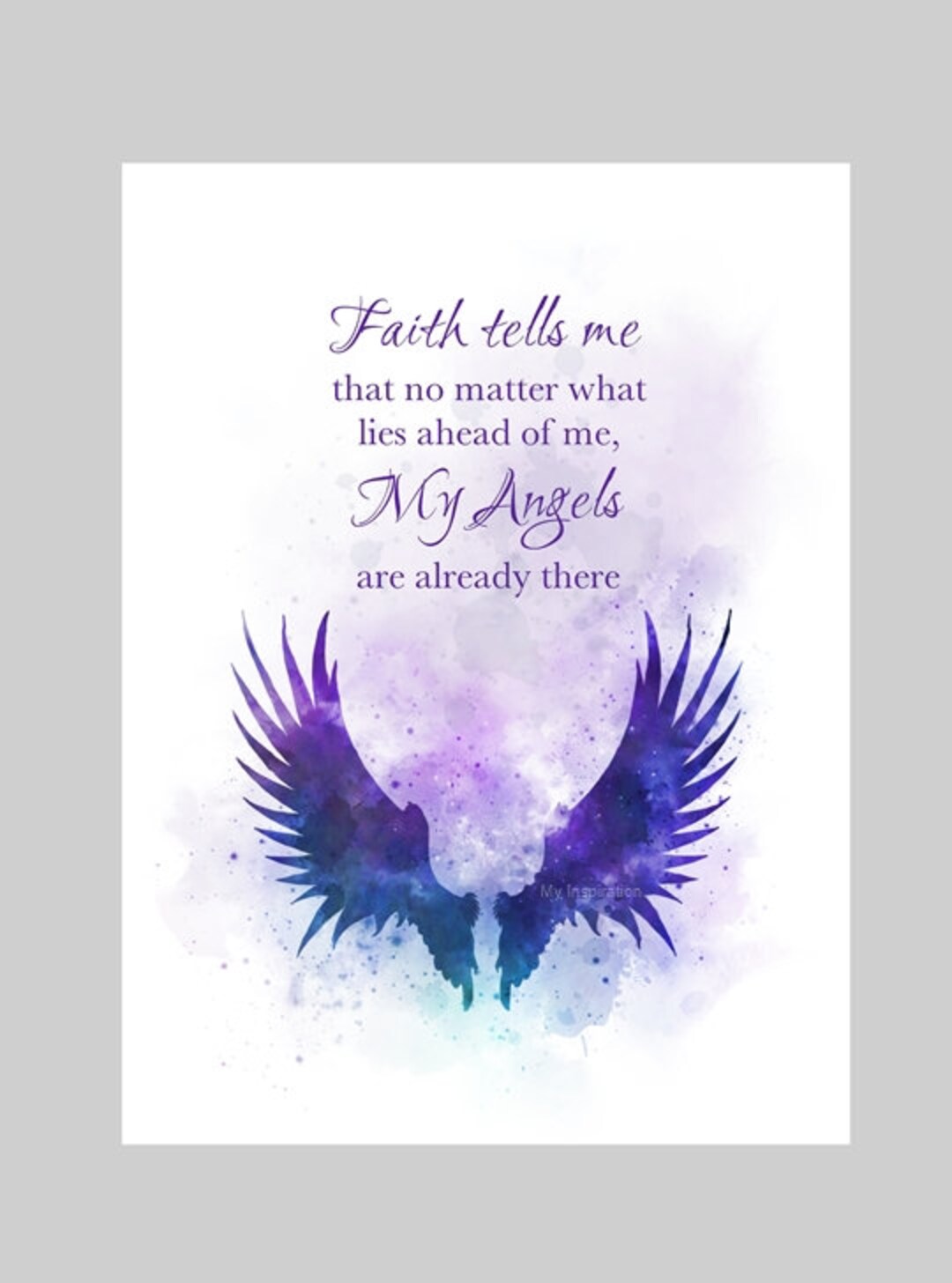 Angel Wings Quote ART PRINT Inspirational, Faith, Gift, Wall Art, Home ...