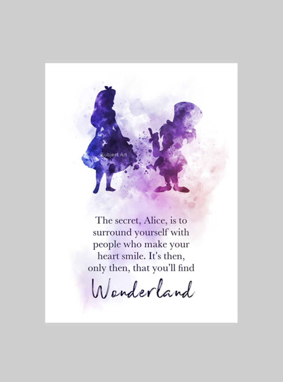 Alice and Mad Hatter Quote ART PRINT the Secret Alice is to - Etsy UK