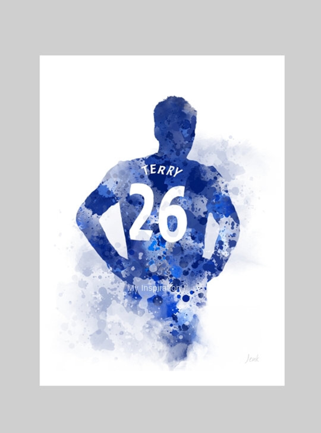 John Terry ART PRINT Chelsea, Football, Sport, Gift, Wall Art, Home ...