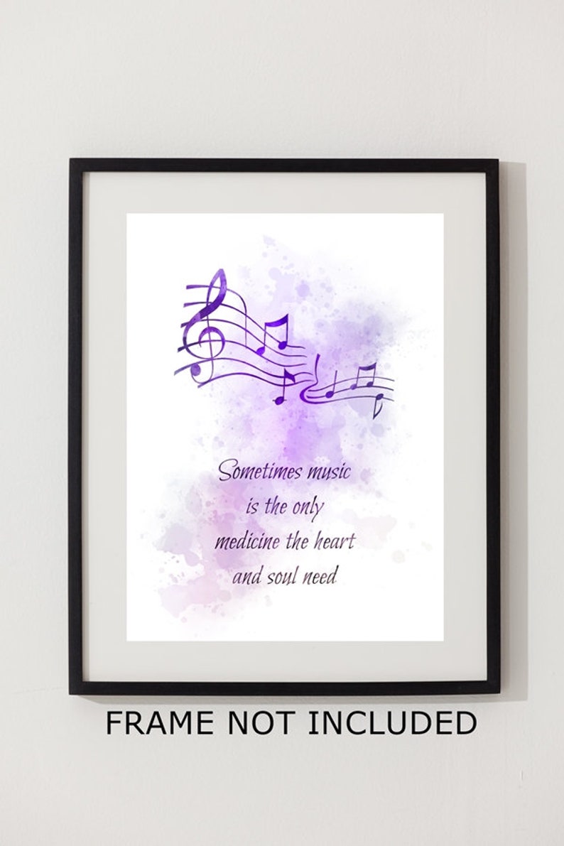 Music Notes Quote ART PRINT Sometimes Music is the Only - Etsy