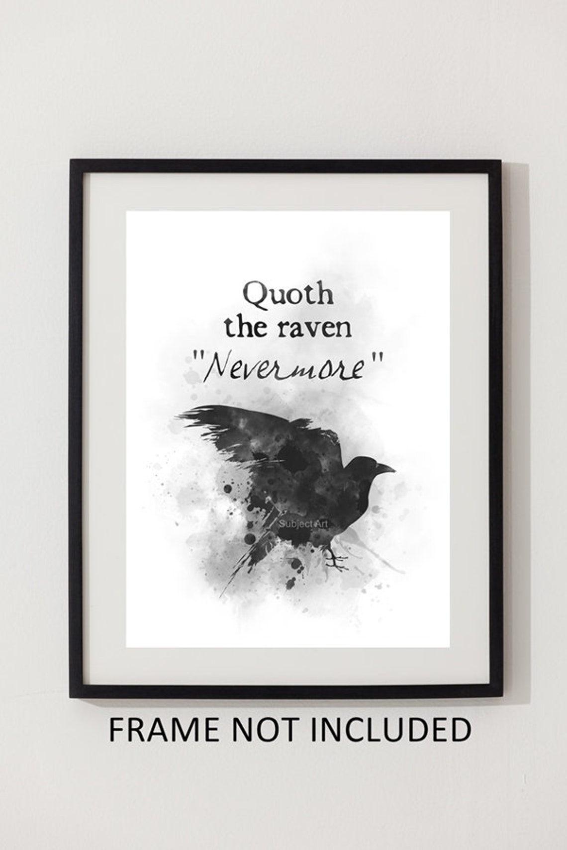 Quoth the Raven Nevermore Quote ART PRINT Edgar Allan Poe | Etsy