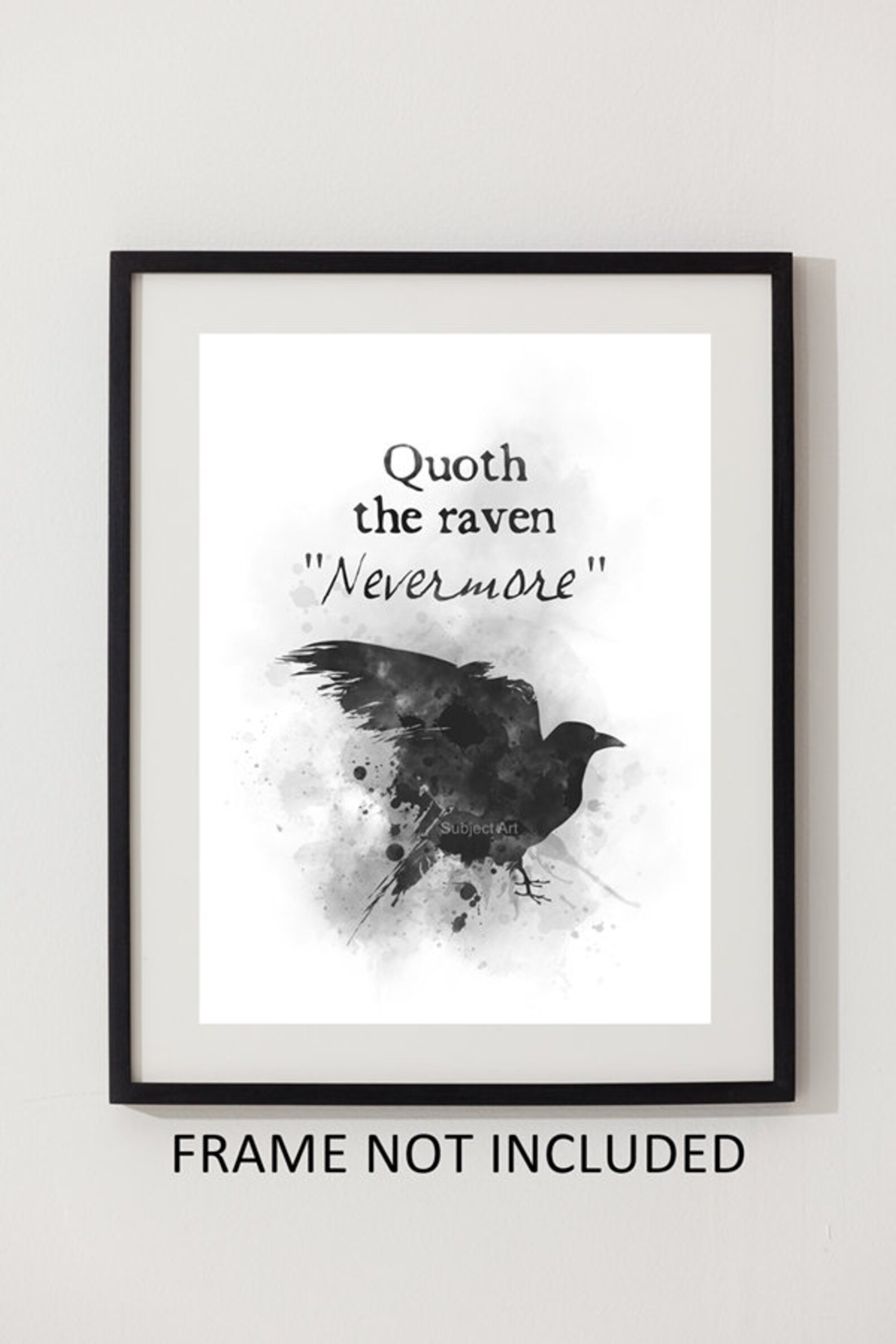 Quoth the Raven Nevermore Quote ART PRINT Edgar Allan Poe | Etsy
