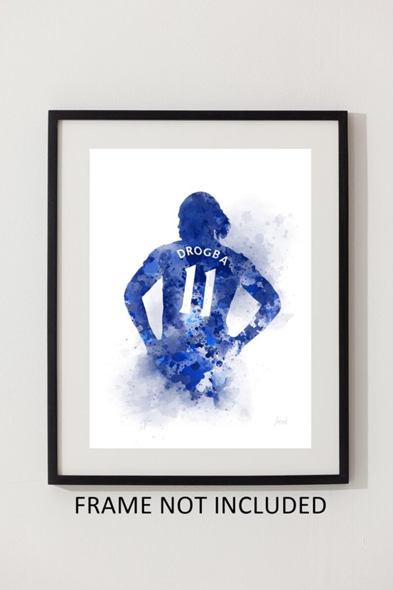 Didier Drogba ART PRINT Chelsea, Football, Sport, Gift, Wall Art, Home ...
