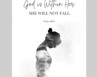 God is Within Her, She Will Not Fail- Scripture- Motivational ...