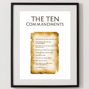 The Ten Commandments ART PRINT Scripture, Christian, Religious ...