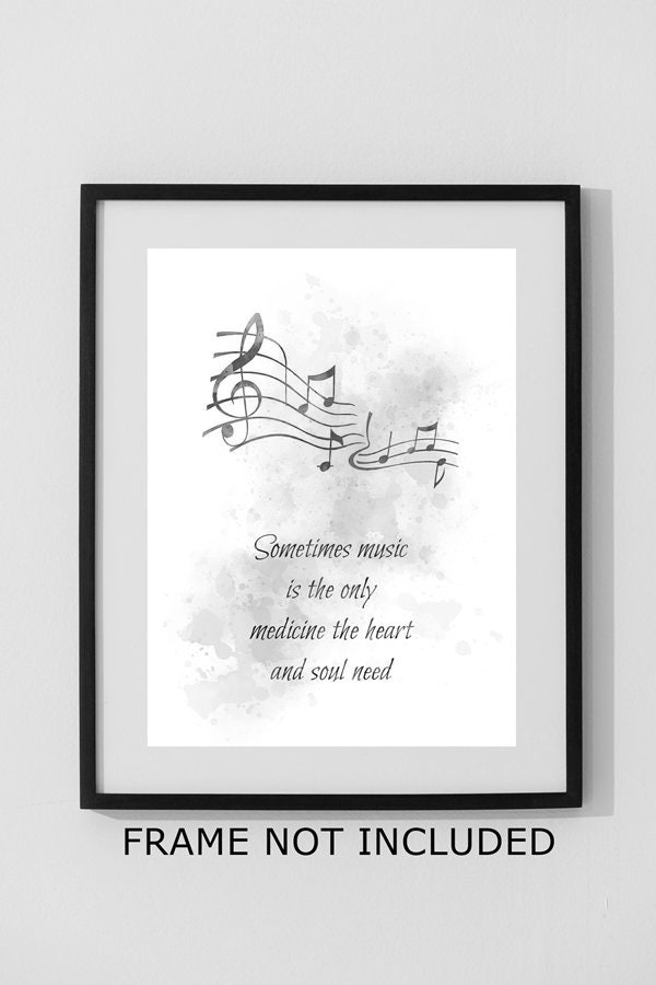 Music Notes Quote ART PRINT Sometimes Music is the Only - Etsy