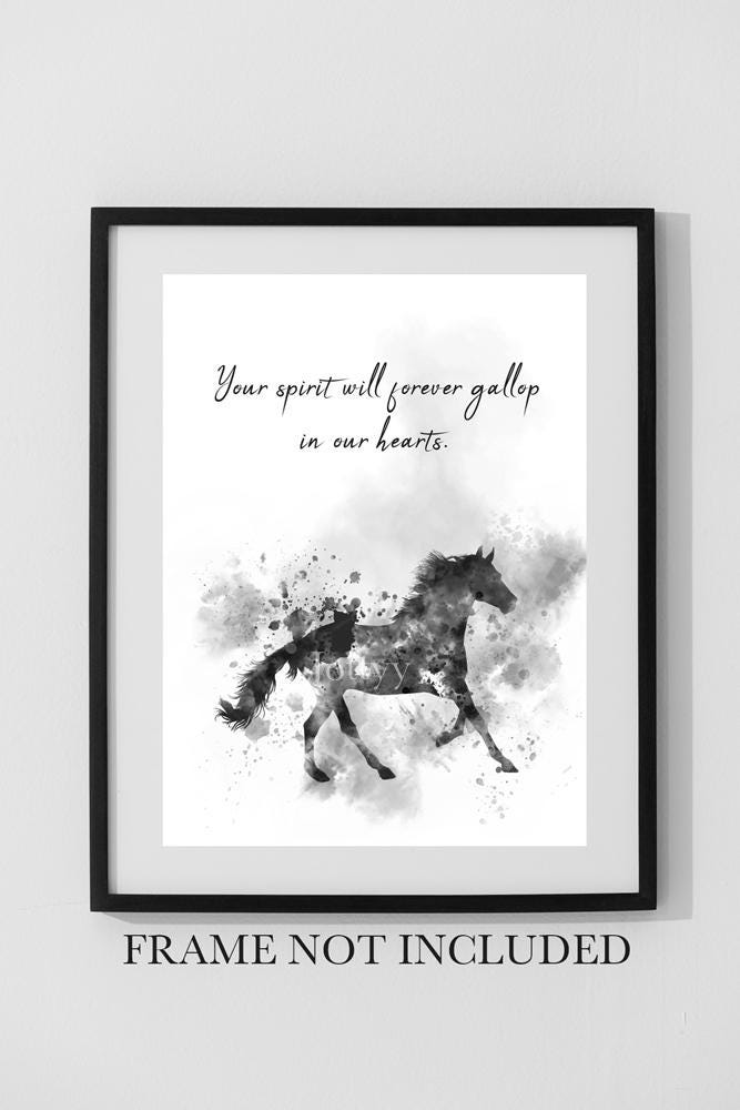 Personalised Horse Memorial ART PRINT Pet Loss Remembrance Custom ...