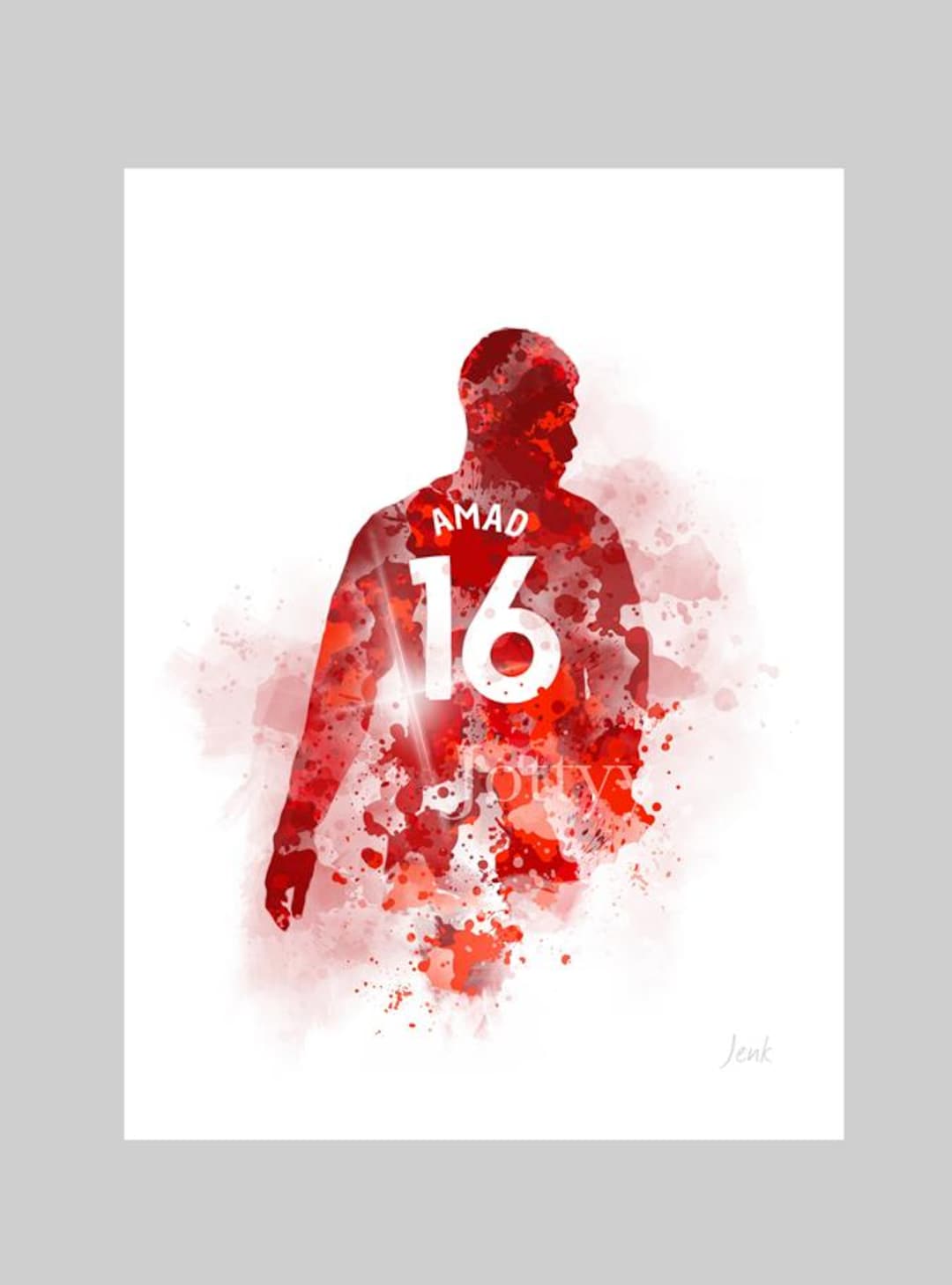 Amad Diallo ART PRINT Manchester United, Football, Sport, Gift, Wall ...