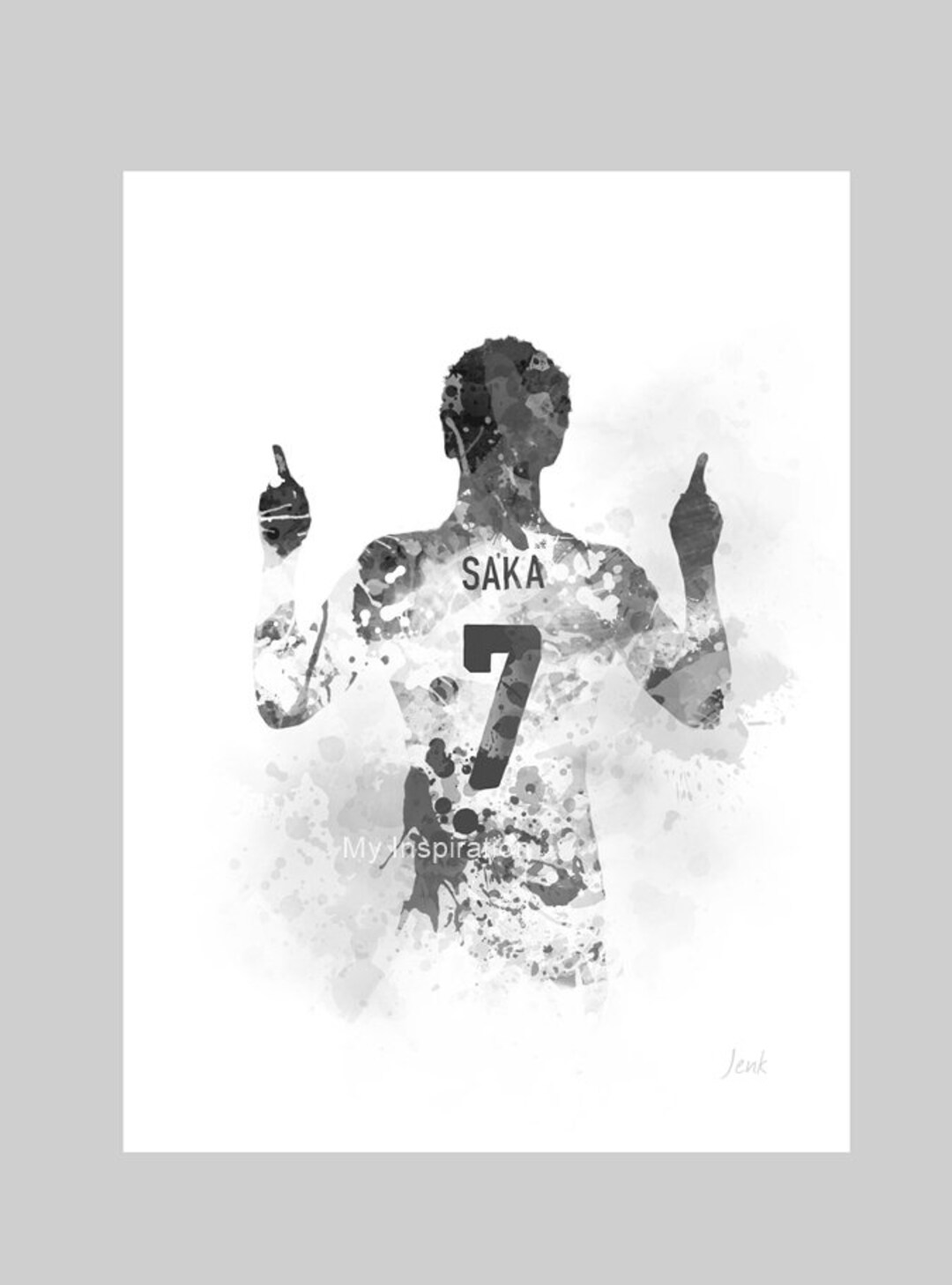 Bukayo Saka ART PRINT England, Football, Sport, Gift Idea, Wall Art ...