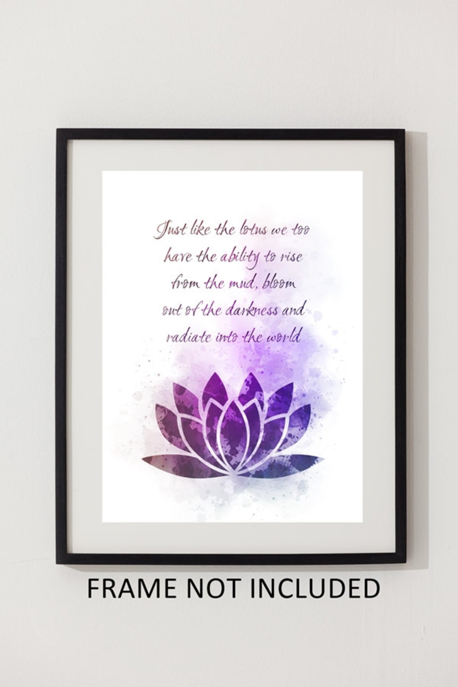 Lotus Flower Personalised Quote ART PRINT Inspirational, Motivational ...