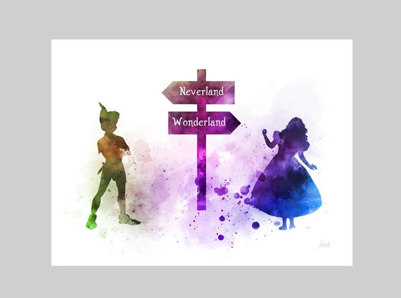 Alice in Wonderland Peter Pan Signpost Neverland Nursery | Etsy