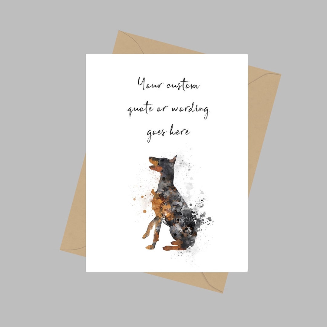 Personalised Doberman Pinscher Dog A5 Greeting Card Pet Lover, Memorial ...