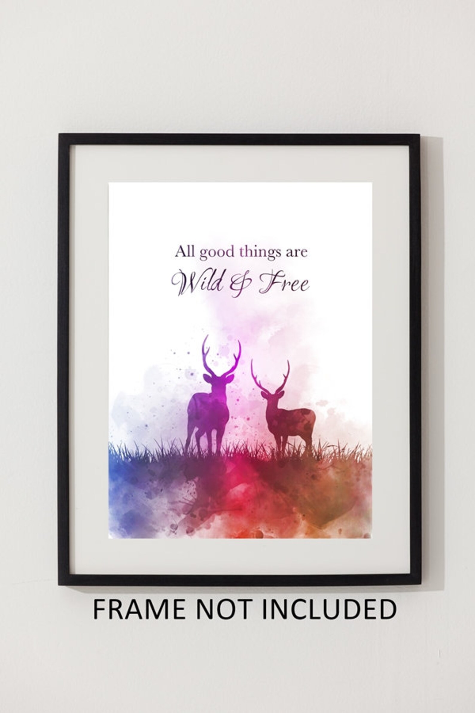Deer Stag Quote ART PRINT Inspirational Wildlife Nursery | Etsy UK