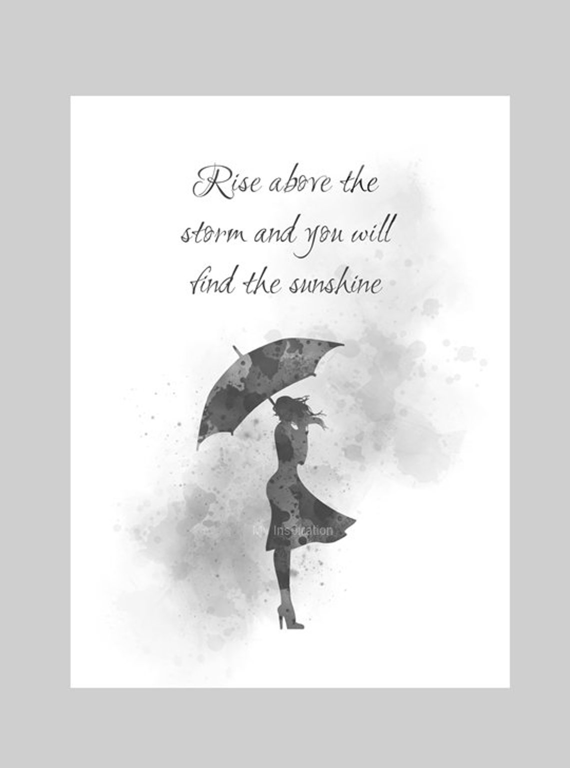 Rise above the Storm and you will find the Sunshine Quote ART | Etsy