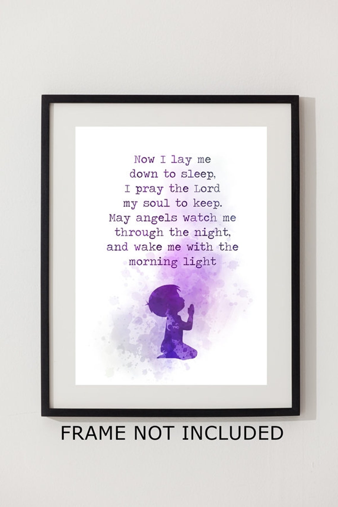 Now I Lay Me Down to Sleep ART PRINT Quote Bedtime Prayer | Etsy