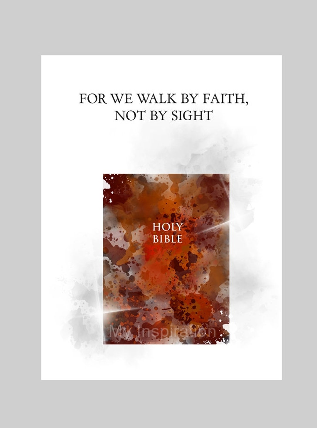 For We Walk by Faith, Not by Sight, Faith Scripture ART PRINT Christian ...