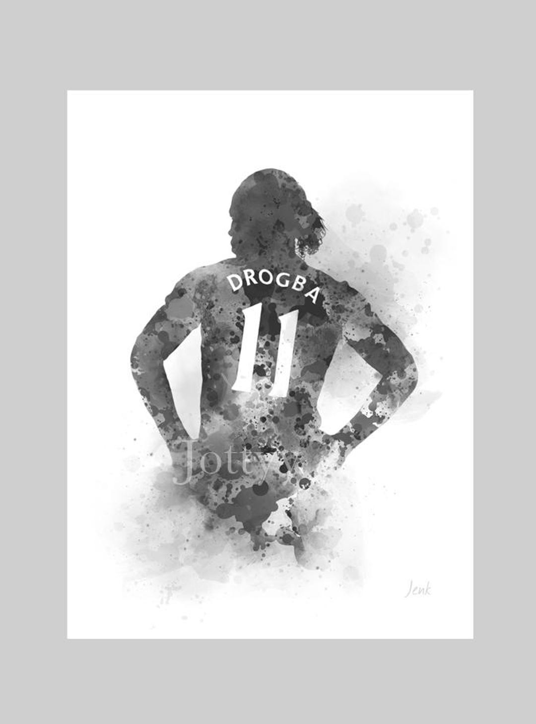 Didier Drogba ART PRINT Chelsea, Football, Sport, Gift, Wall Art, Home ...