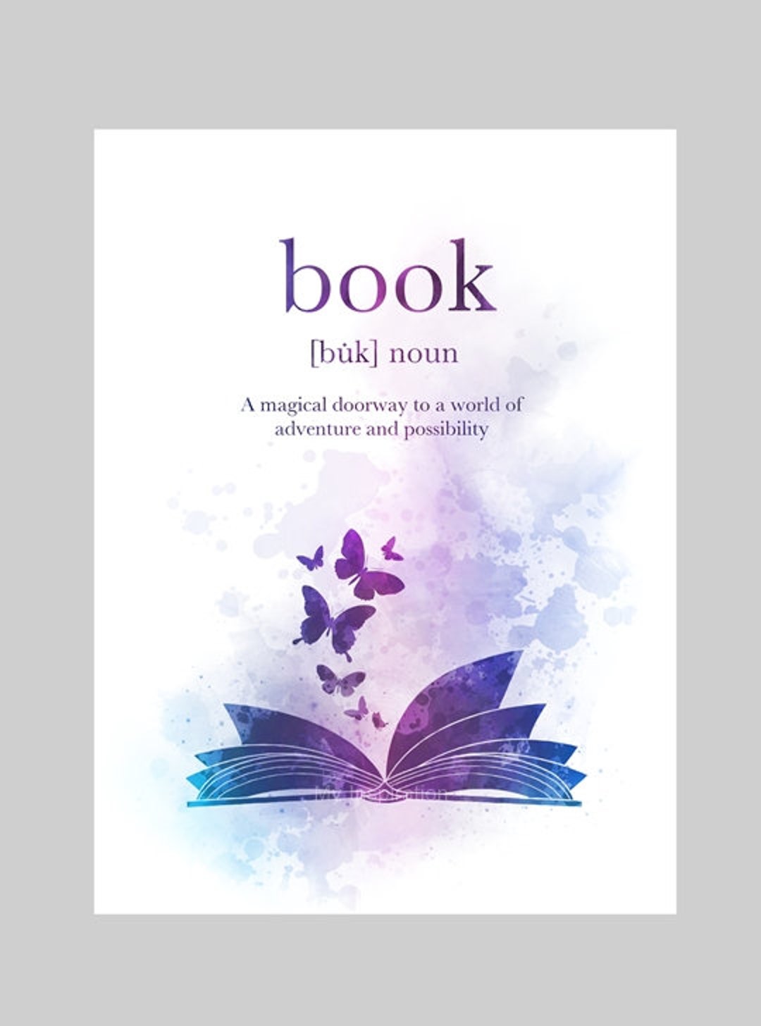 Book Definition Quote ART PRINT Reading, Novel, Literature, Book Lover ...