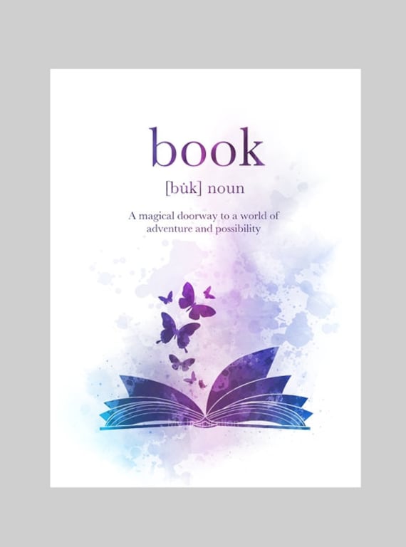 Book Definition Quote ART PRINT Reading Novel Literature - Etsy