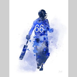Joe Root ART PRINT Cricket, England, Sport, Gift Idea, Wall Art, Home ...
