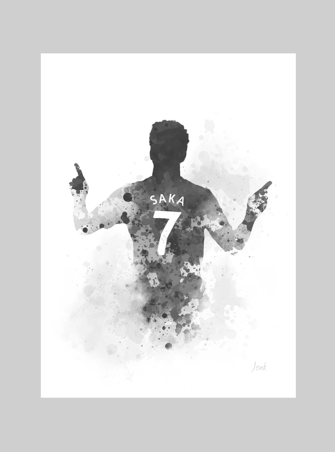 Bukayo Saka ART PRINT Arsenal, Football, Sport, Gift, Wall Art, Home ...