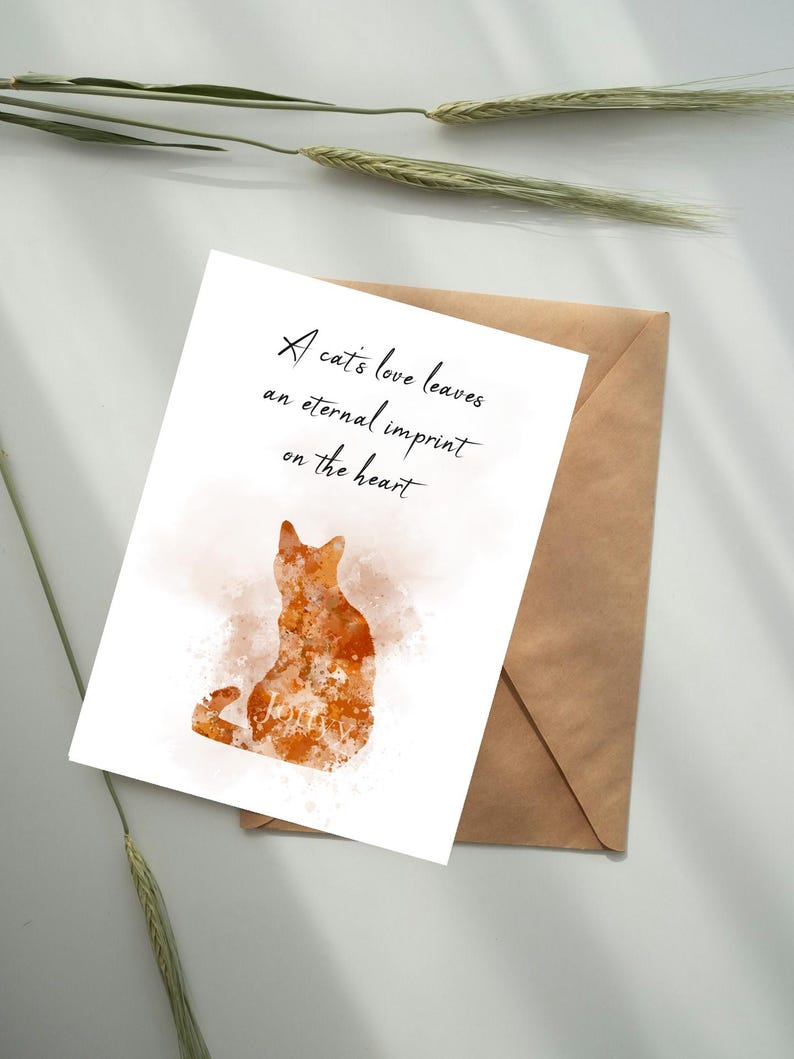 Personalised Ginger Cat A5 Greeting Card Pet Lover, Memorial ...