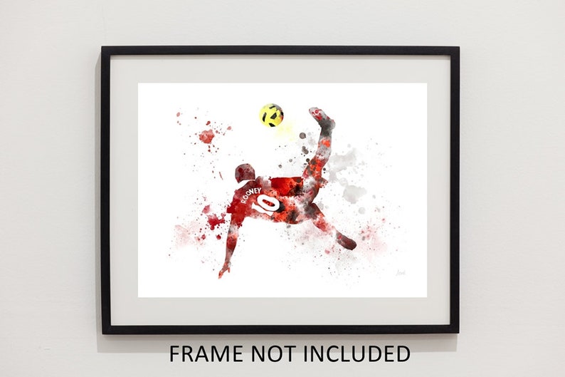 Wayne Rooney Overhead Kick ART PRINT Manchester United - Etsy