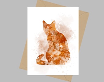 Birthday Card Ginger Cat - Etsy