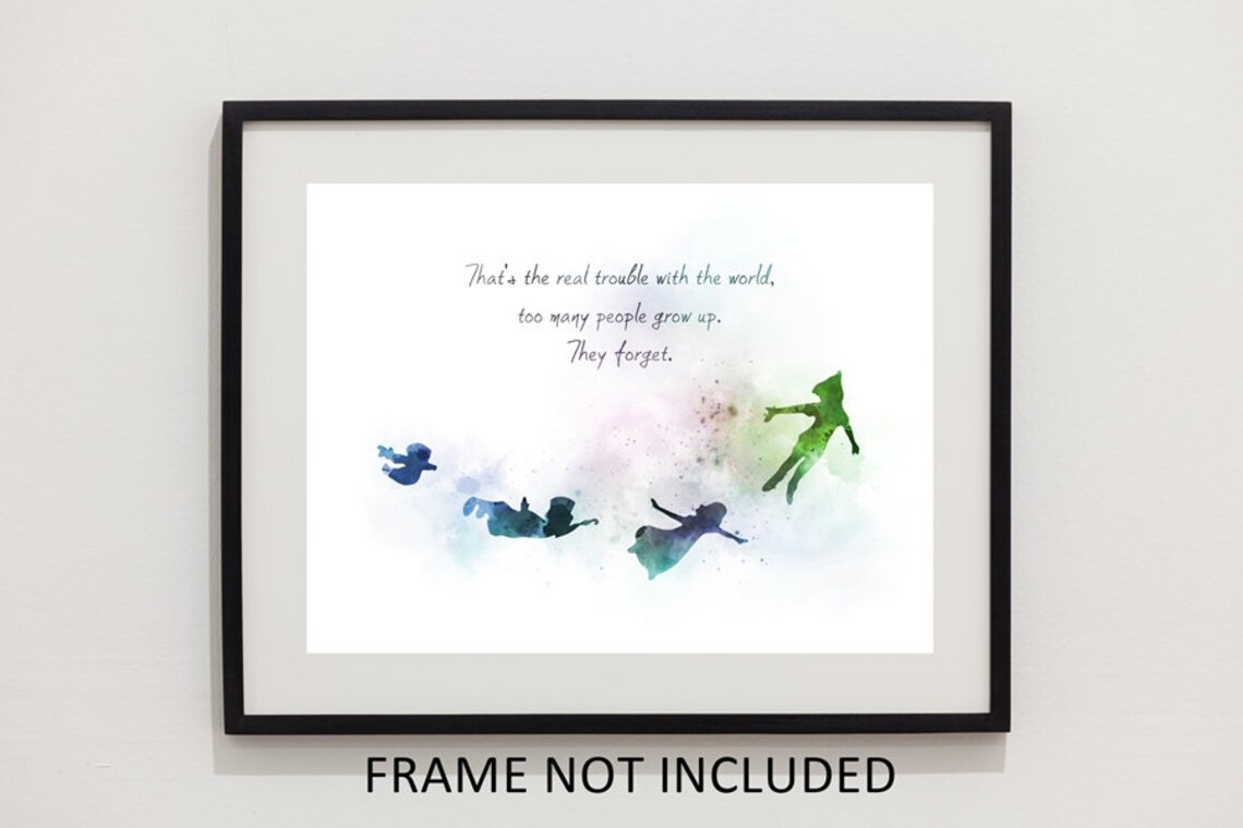 Peter Pan Quote ART PRINT Inspirational Nursery Gift Wall | Etsy