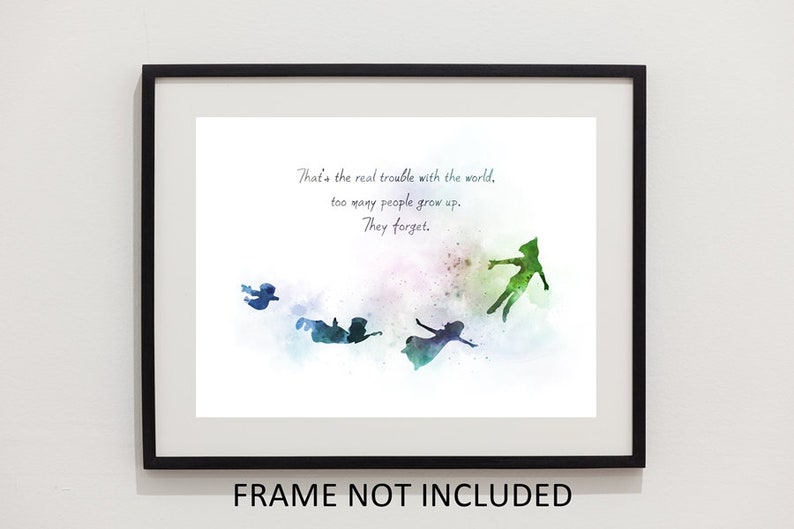 Peter Pan Quote ART PRINT Inspirational Nursery Gift Wall | Etsy