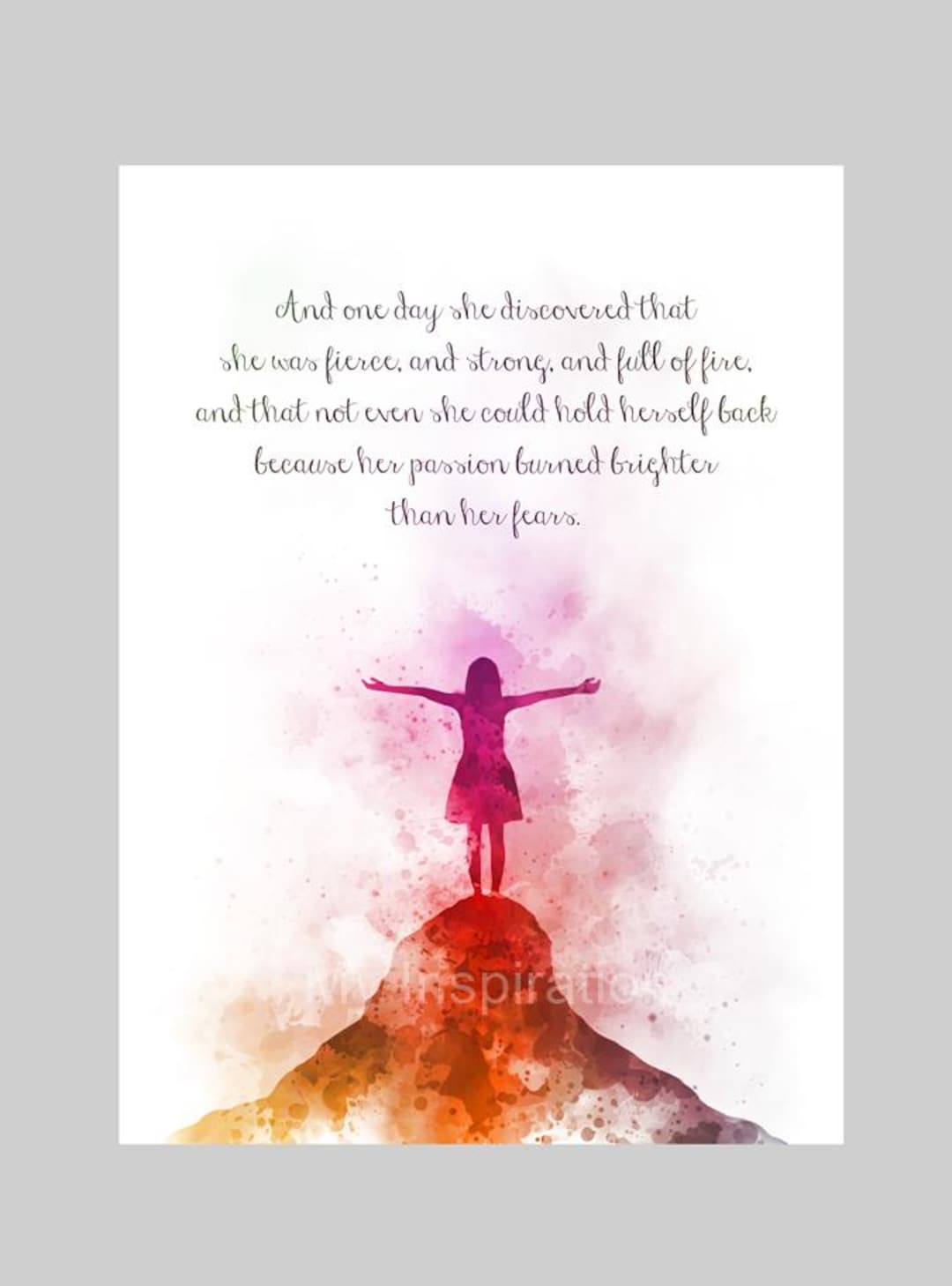 She Was Fierce, and Strong, and Full of Fire ART PRINT Quote ...