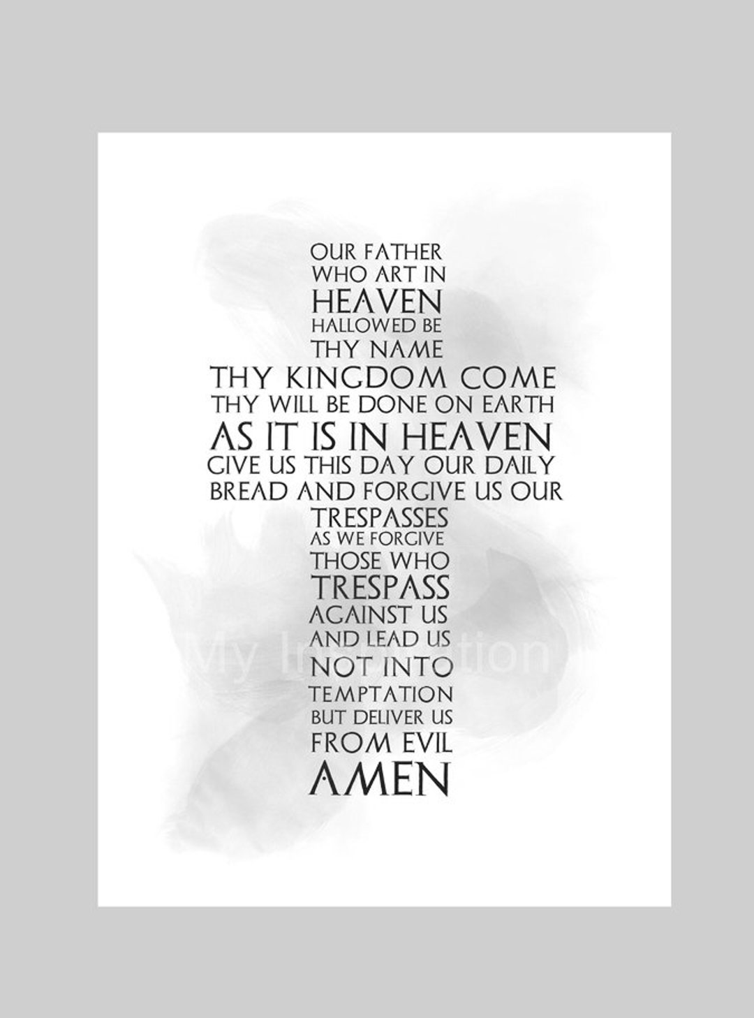 The Lords Prayer, ART PRINT, Our Father, Wall Art, Inspirational Quotes ...