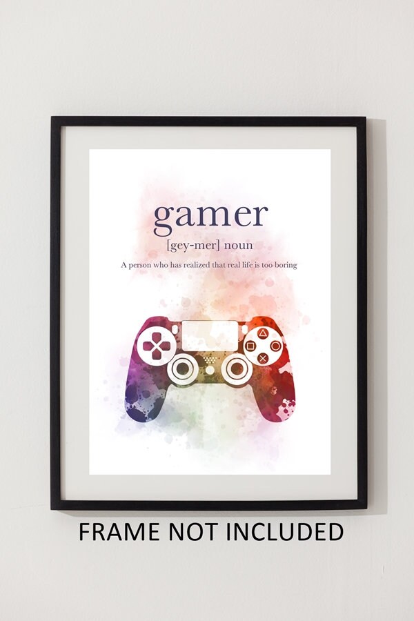 Gamer Definition Quote ART PRINT Gaming Video Gamer Gift | Etsy