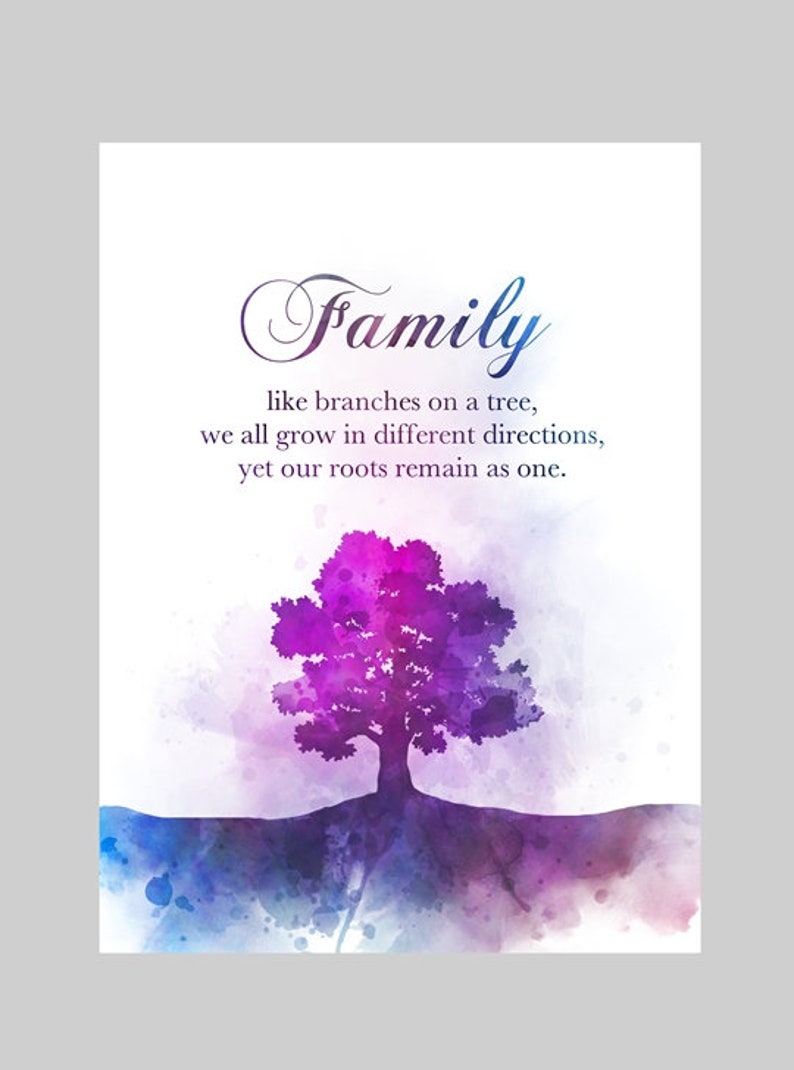 Tree Family Quote ART PRINT Inspirational Gift Nursery Wall | Etsy UK