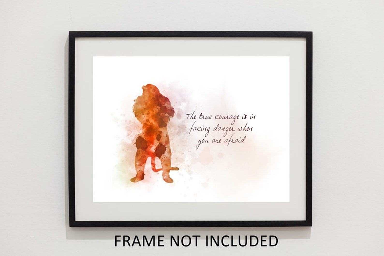 Cowardly Lion Quote ART PRINT Wizard of Oz, Nursery, Courage, Gift ...